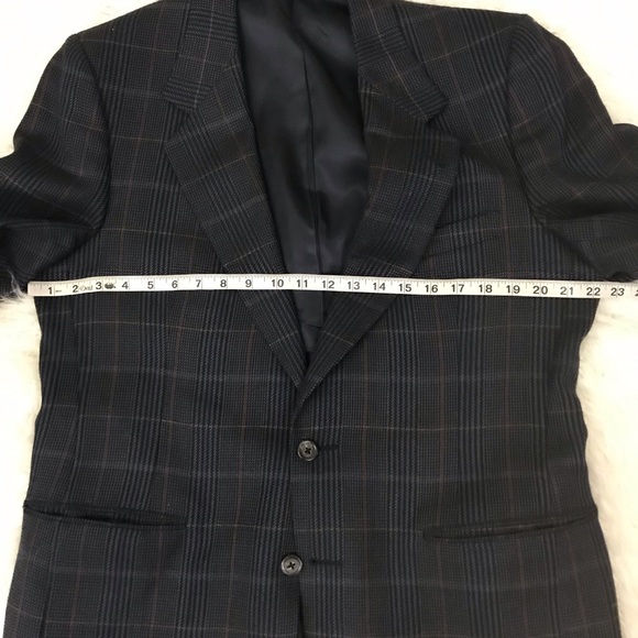 Lanvin | Suits & Blazers | Lanvin Paris Navy Plaid Blazer Jacket Virgin ...